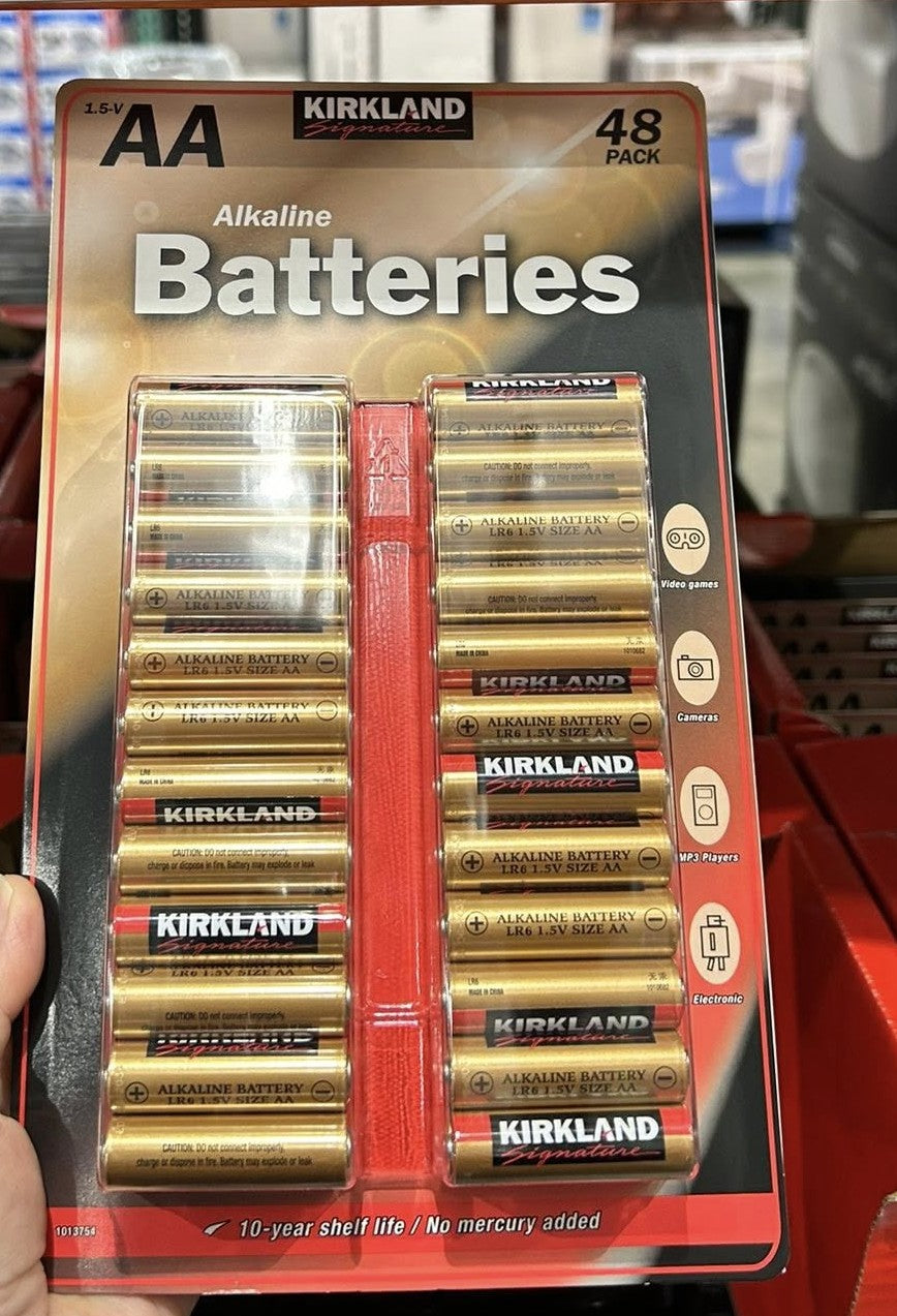 KIRKLAND SIGNATURE ALKALINE BATTERIES AA 48 PACK – GoPotatoes