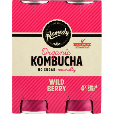 Remedy Wild Berry Organic Kombucha 4pk – GoPotatoes