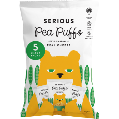 Serious Puffs Organic Real Cheese Pea Puffs 5 x 15g – GoPotatoes